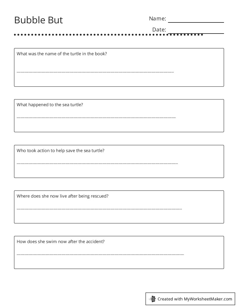 Bubble But - My Worksheet Maker: Create Your Own Worksheets