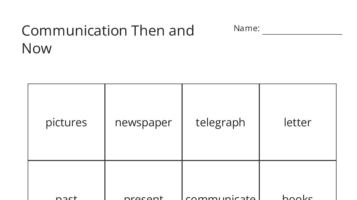 Communication Then and Now - My Bingo Maker: Create Your Own Bingo Cards