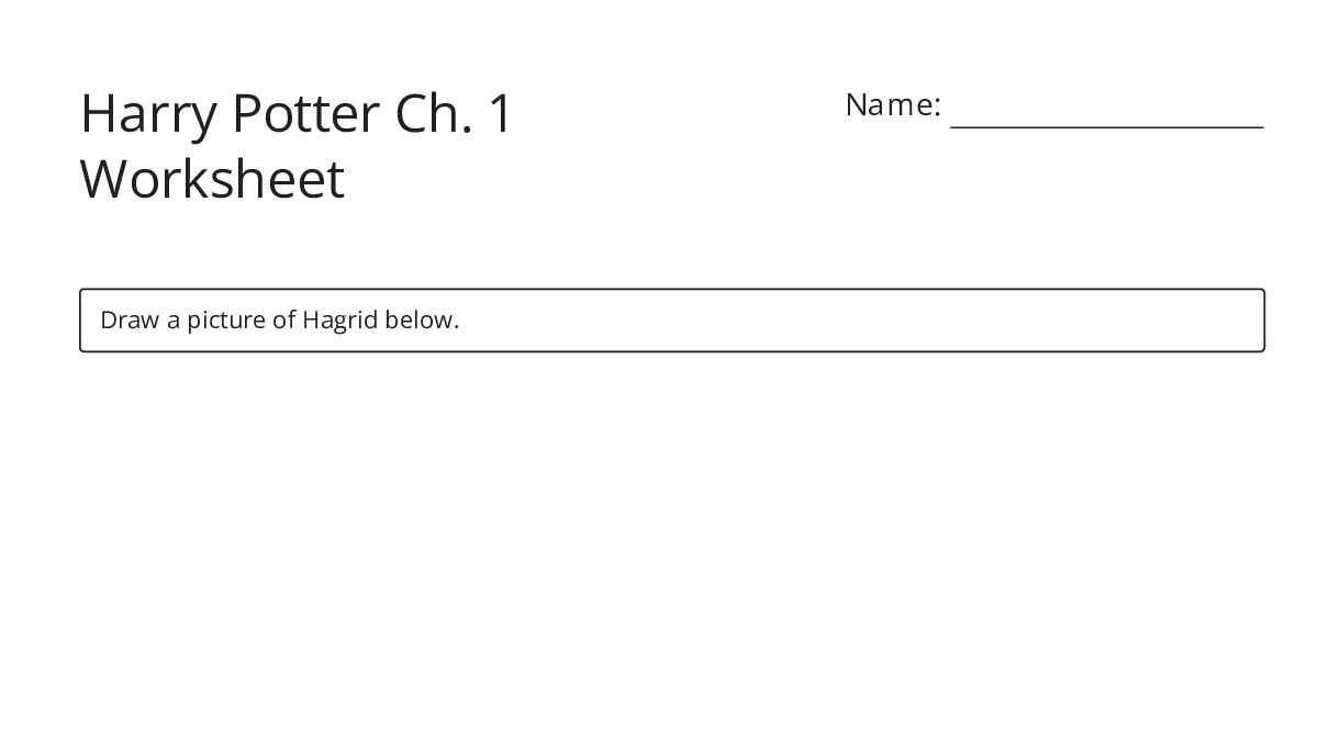 Harry Potter Ch. 1 Worksheet - My Worksheet Maker: Create Your Own ...