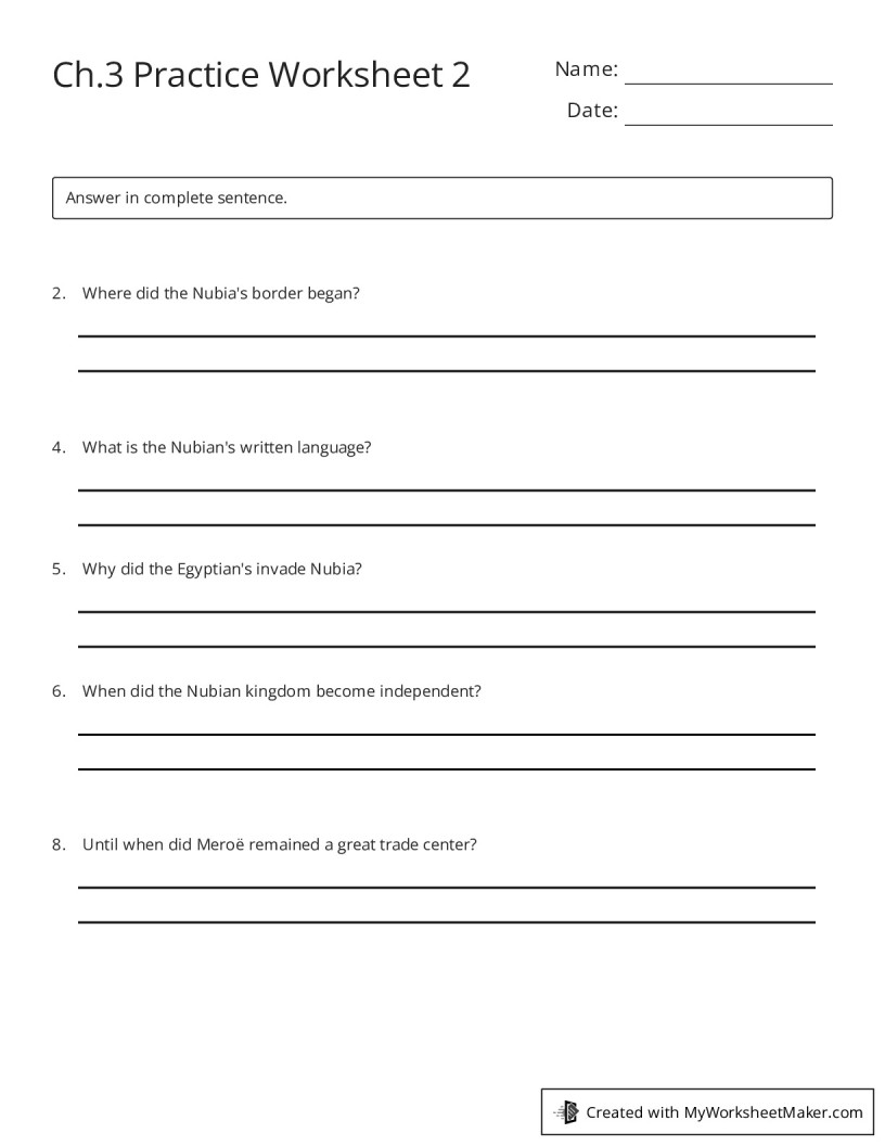 Ch.3 Practice Worksheet 2 - My Worksheet Maker: Create Your Own Worksheets