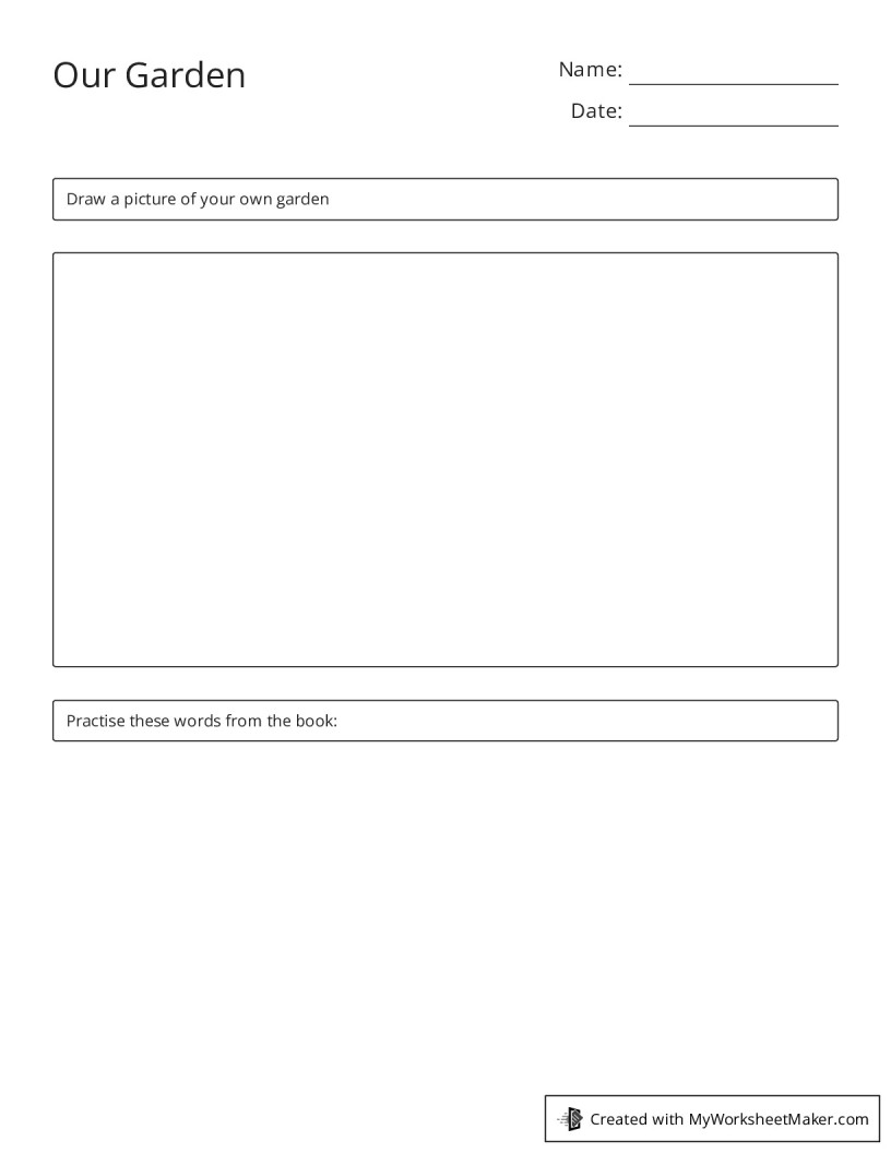Our Garden - My Worksheet Maker: Create Your Own Worksheets