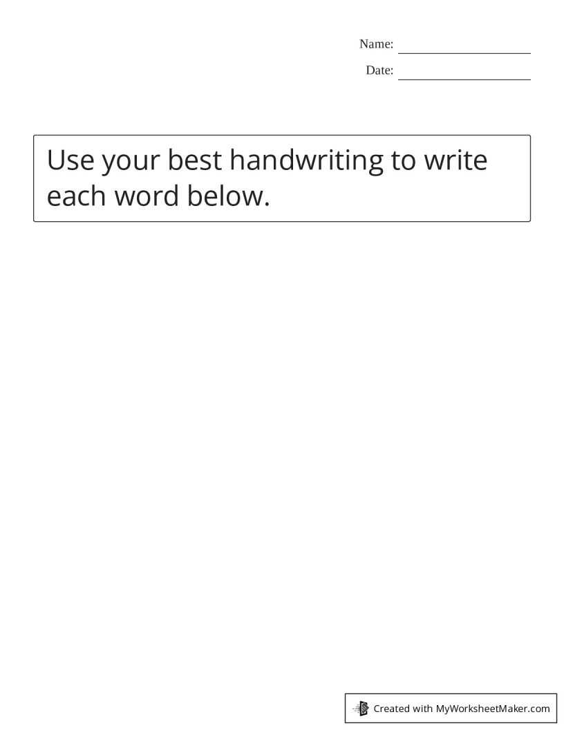 Worksheet - My Worksheet Maker: Create Your Own Worksheets