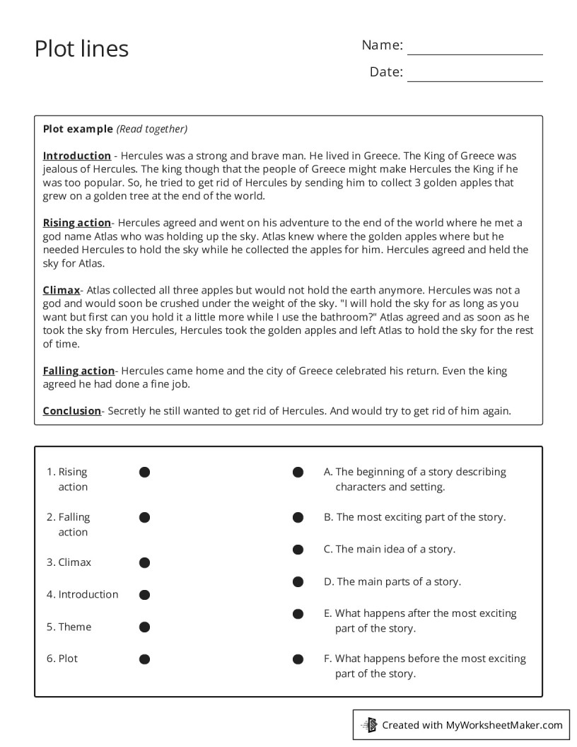 Plot lines - My Worksheet Maker: Create Your Own Worksheets