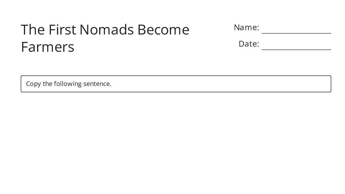 The First Nomads Become Farmers - My Worksheet Maker: Create Your Own ...