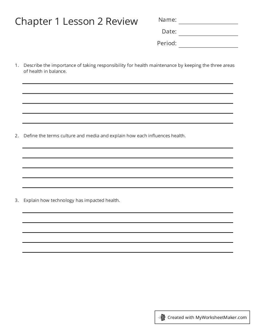 Chapter 1 Lesson 2 Review - My Worksheet Maker: Create Your Own Worksheets