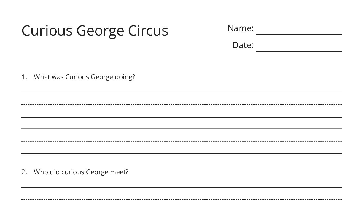 Curious George Circus - My Worksheet Maker: Create Your Own Worksheets