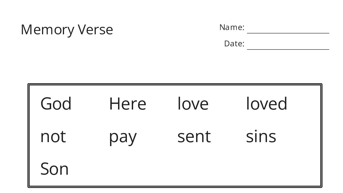 Memory Verse - My Worksheet Maker: Create Your Own Worksheets