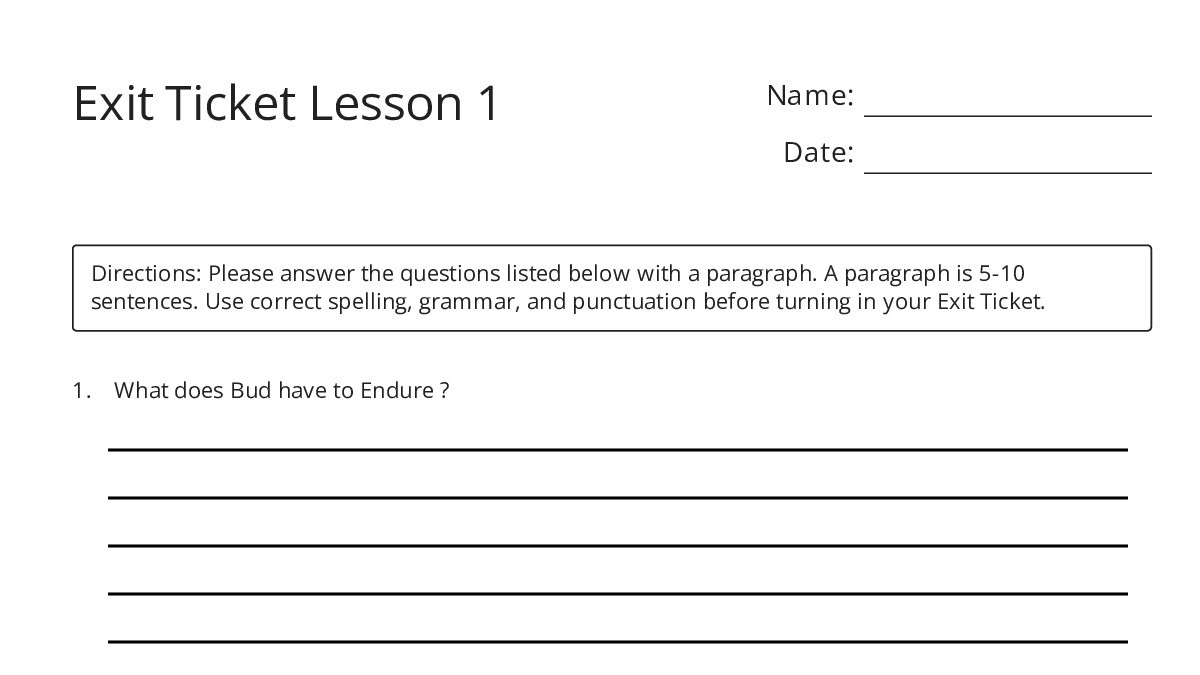 Exit Ticket Lesson 1 - My Worksheet Maker: Create Your Own Worksheets