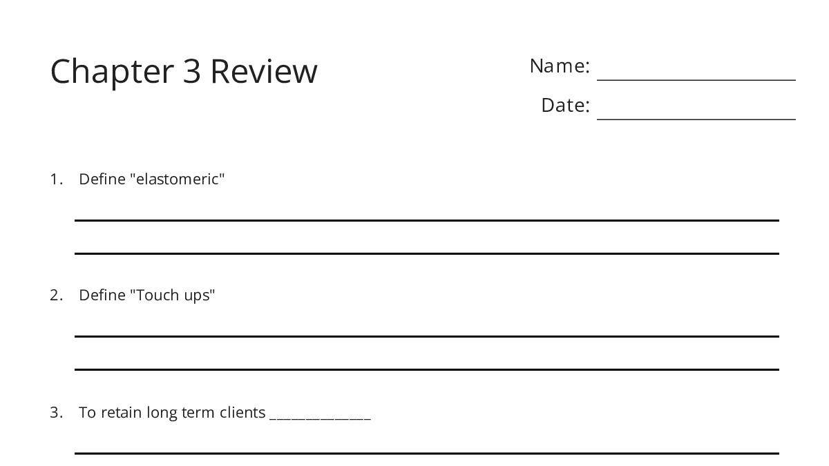 Chapter 3 Review - My Worksheet Maker: Create Your Own Worksheets