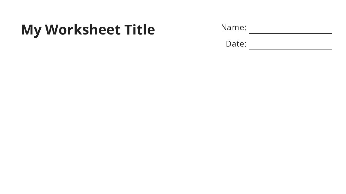 My Worksheet Title - My Worksheet Maker: Create Your Own Worksheets