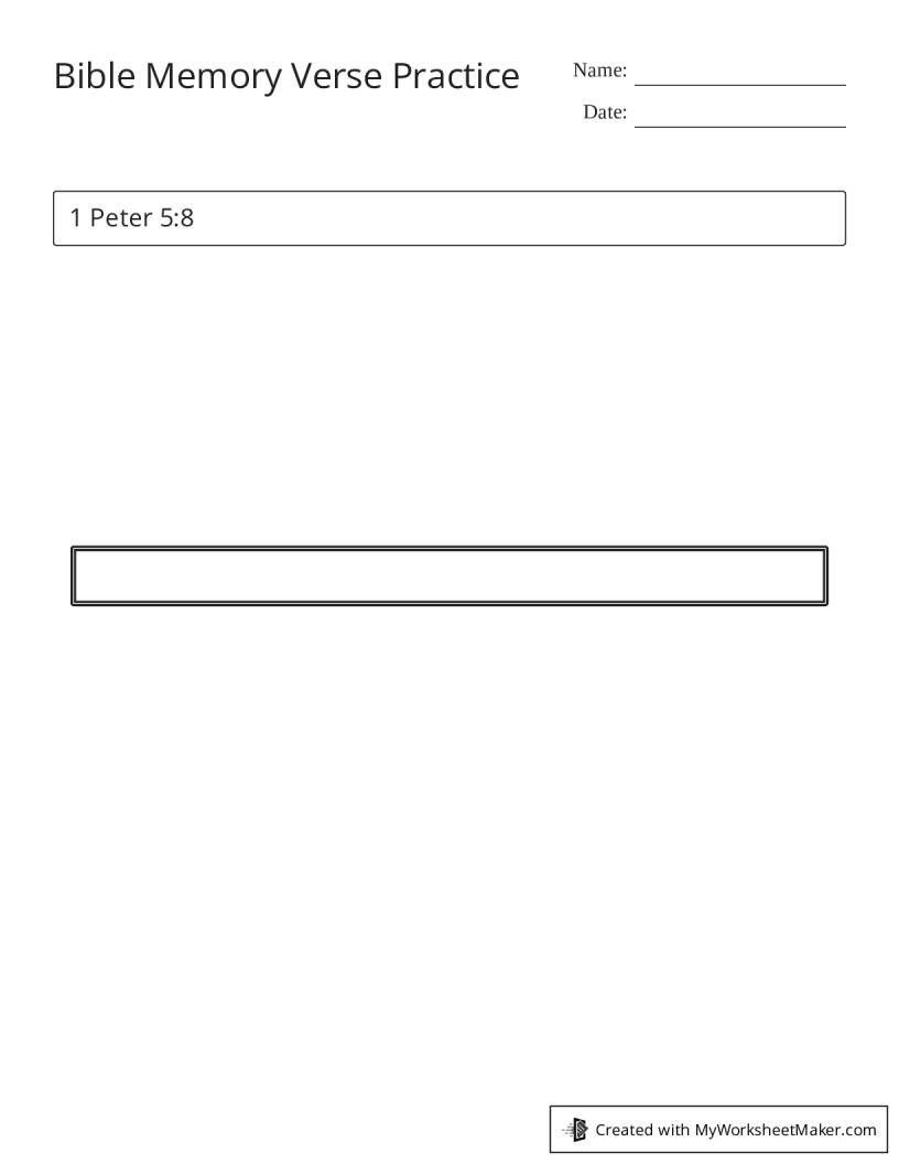 Bible Memory Verse Practice - My Worksheet Maker: Create Your Own ...