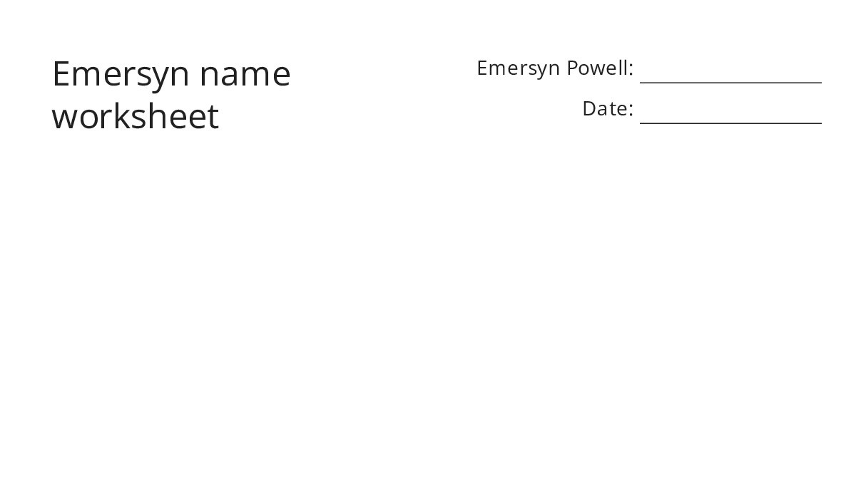 Emersyn name worksheet - My Worksheet Maker: Create Your Own Worksheets