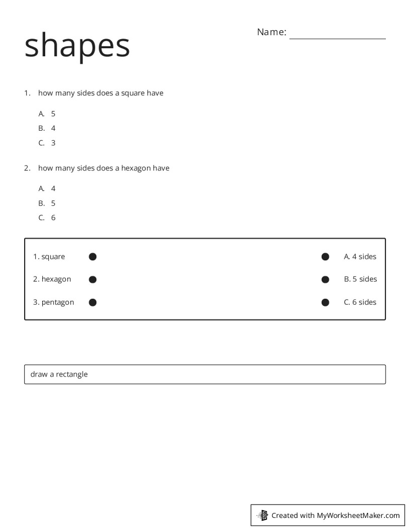 shapes - My Worksheet Maker: Create Your Own Worksheets