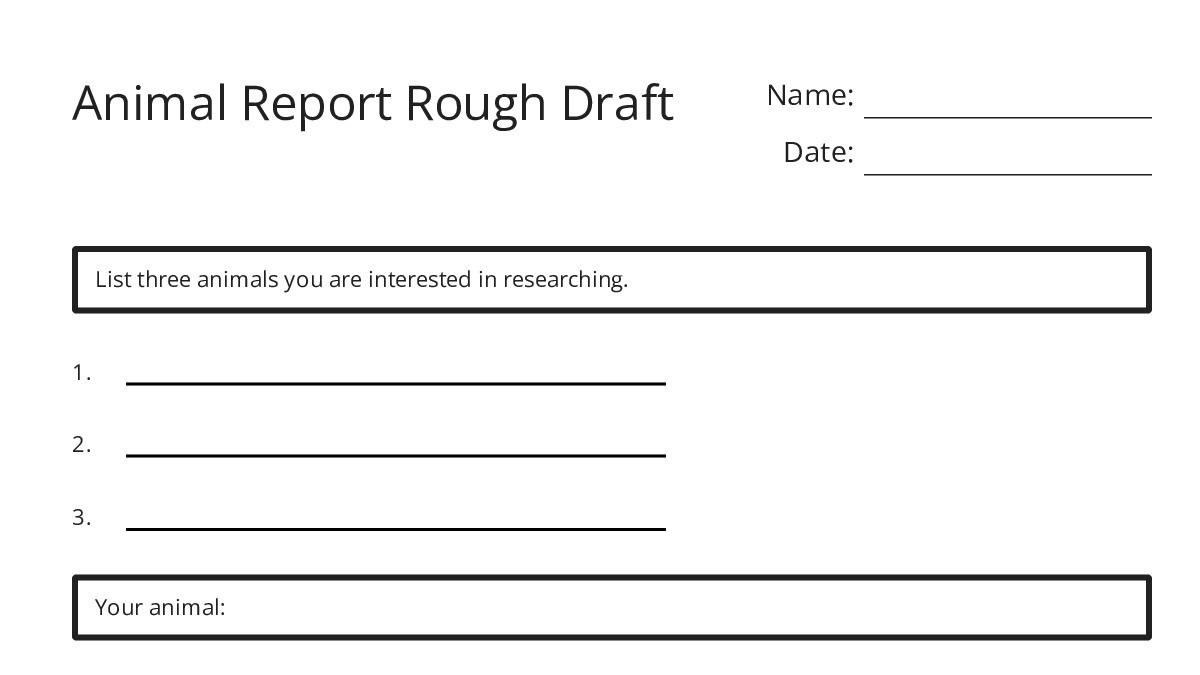 Animal Report Rough Draft - My Worksheet Maker: Create Your Own Worksheets