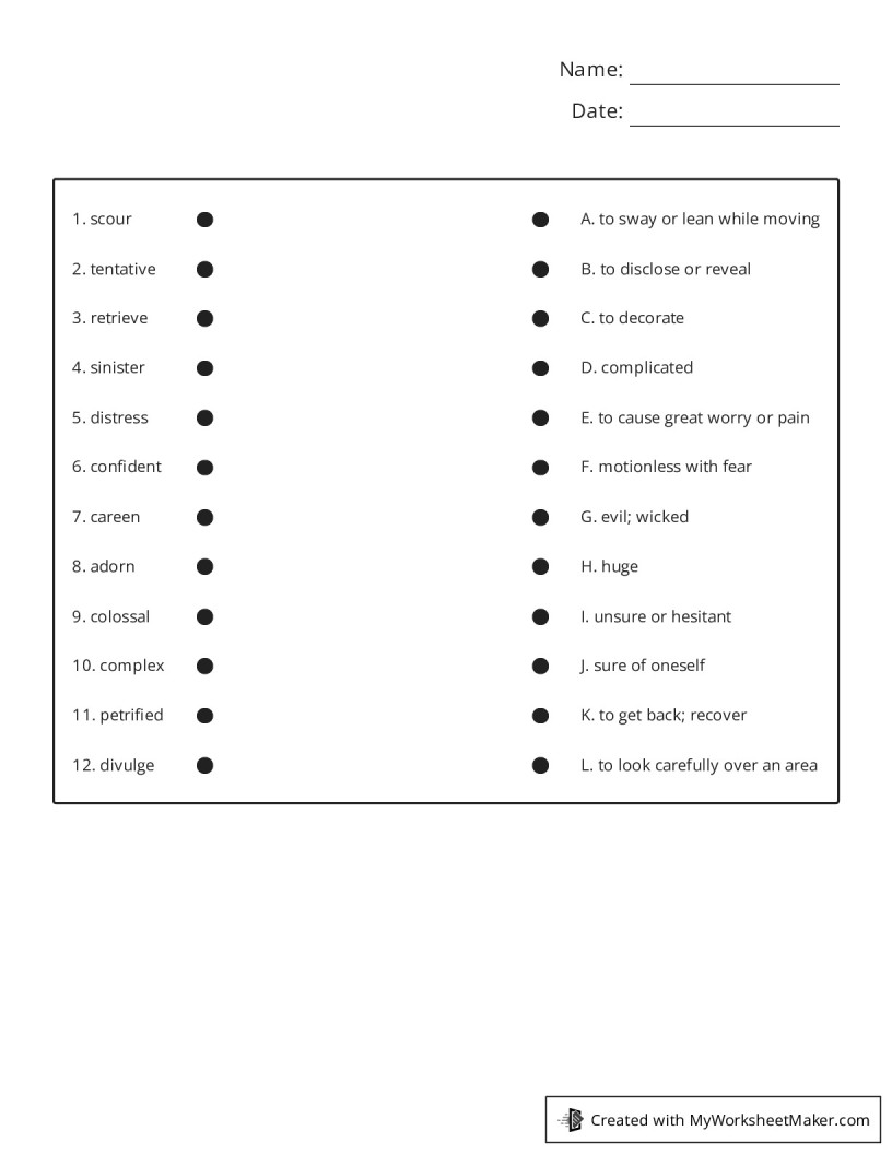 IEW Vocabulary - My Worksheet Maker: Create Your Own Worksheets