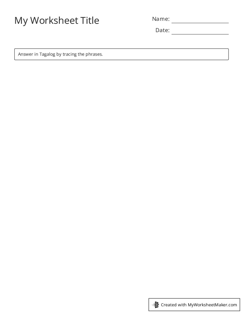 My Worksheet Title - My Worksheet Maker: Create Your Own Worksheets