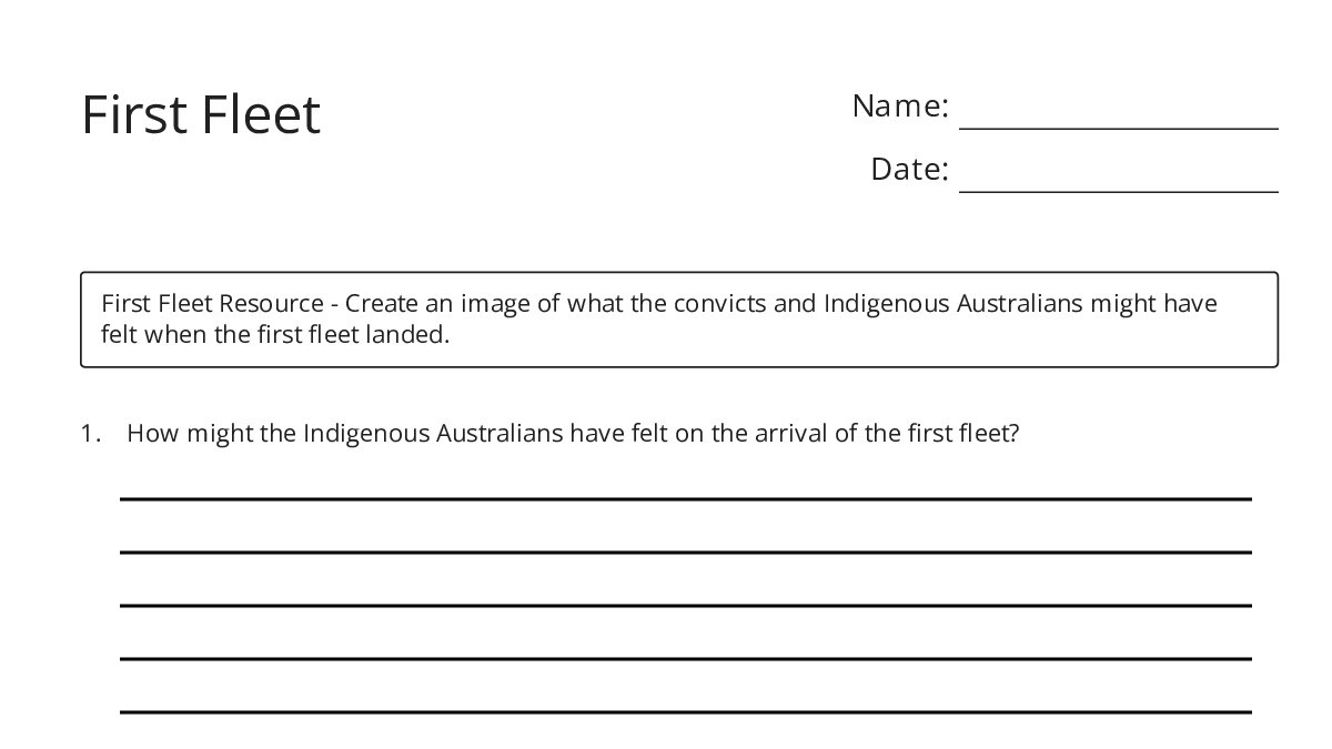 First Fleet - My Worksheet Maker: Create Your Own Worksheets