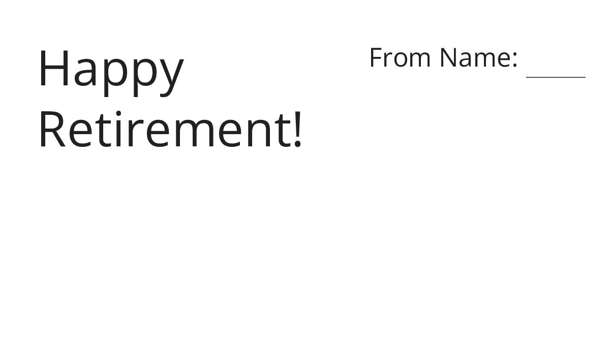 Happy Retirement! - My Worksheet Maker: Create Your Own Worksheets