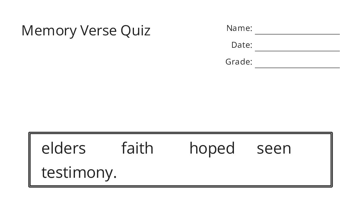 Memory Verse Quiz - My Worksheet Maker: Create Your Own Worksheets
