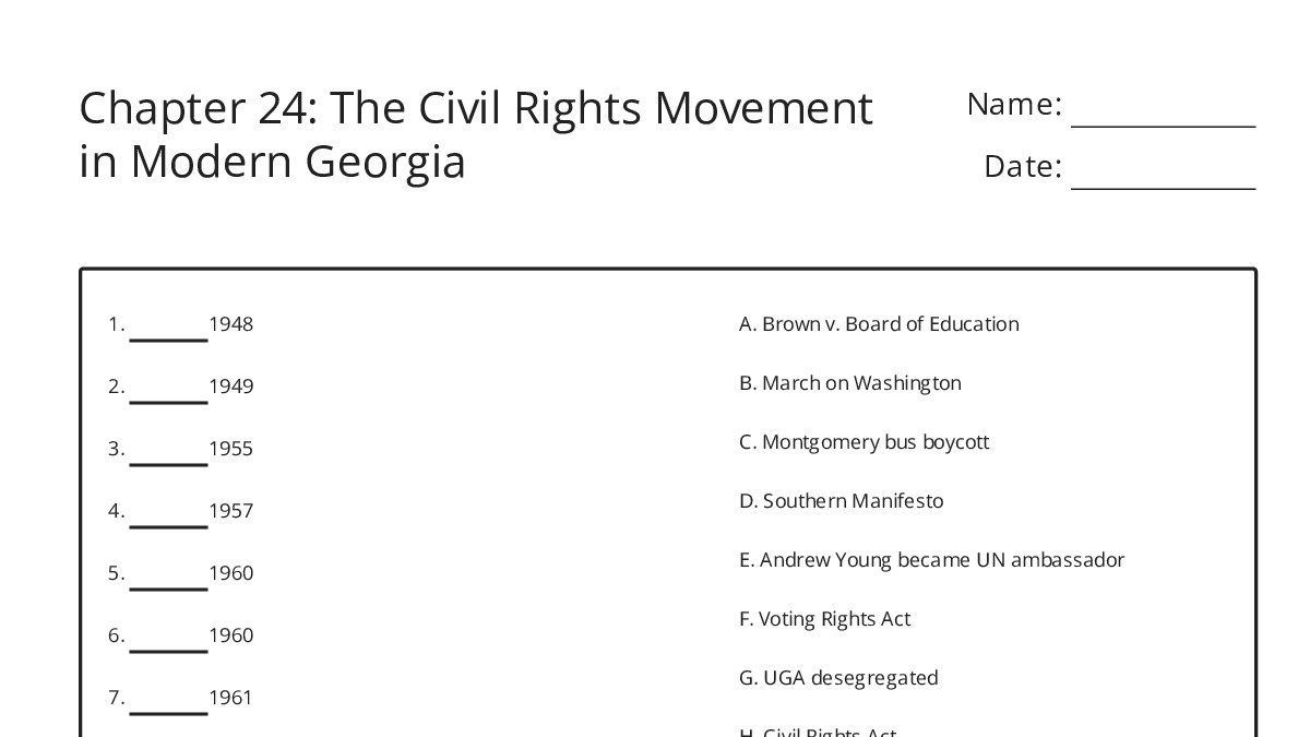Chapter 24: The Civil Rights Movement in Modern Georgia - My Worksheet ...