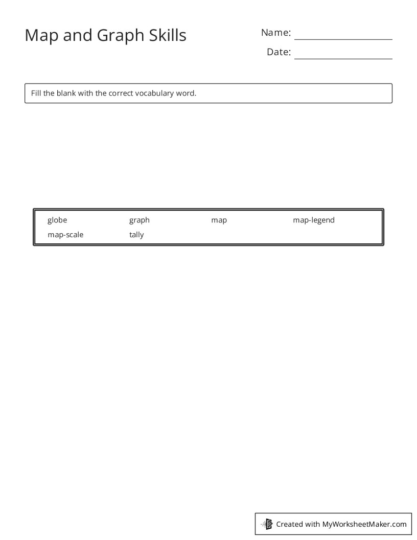 Map and Graph Skills - My Worksheet Maker: Create Your Own Worksheets
