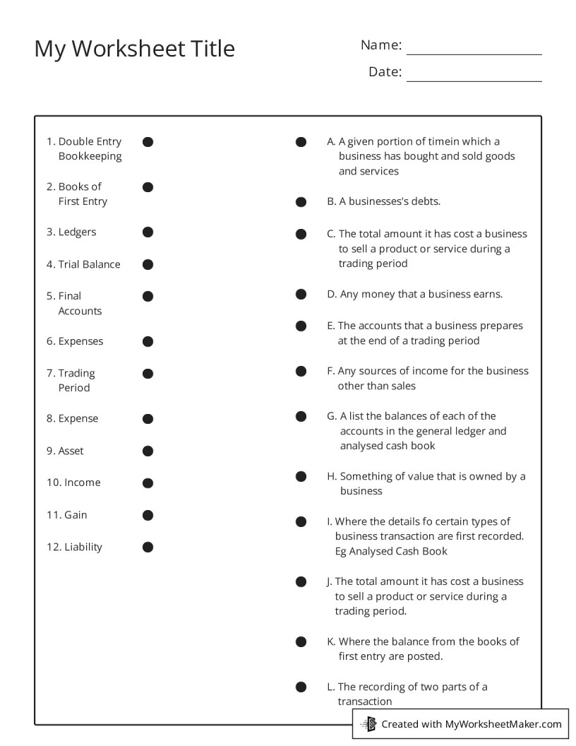 My Worksheet Title - My Worksheet Maker: Create Your Own Worksheets