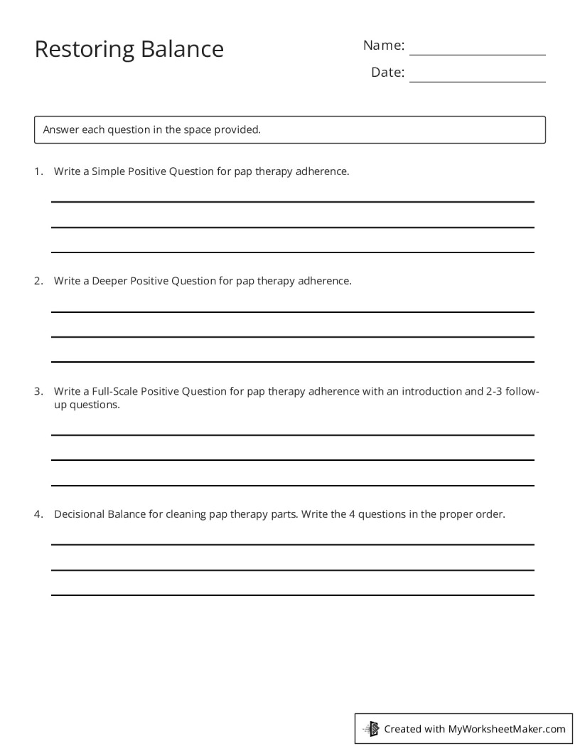 Restoring Balance - My Worksheet Maker: Create Your Own Worksheets