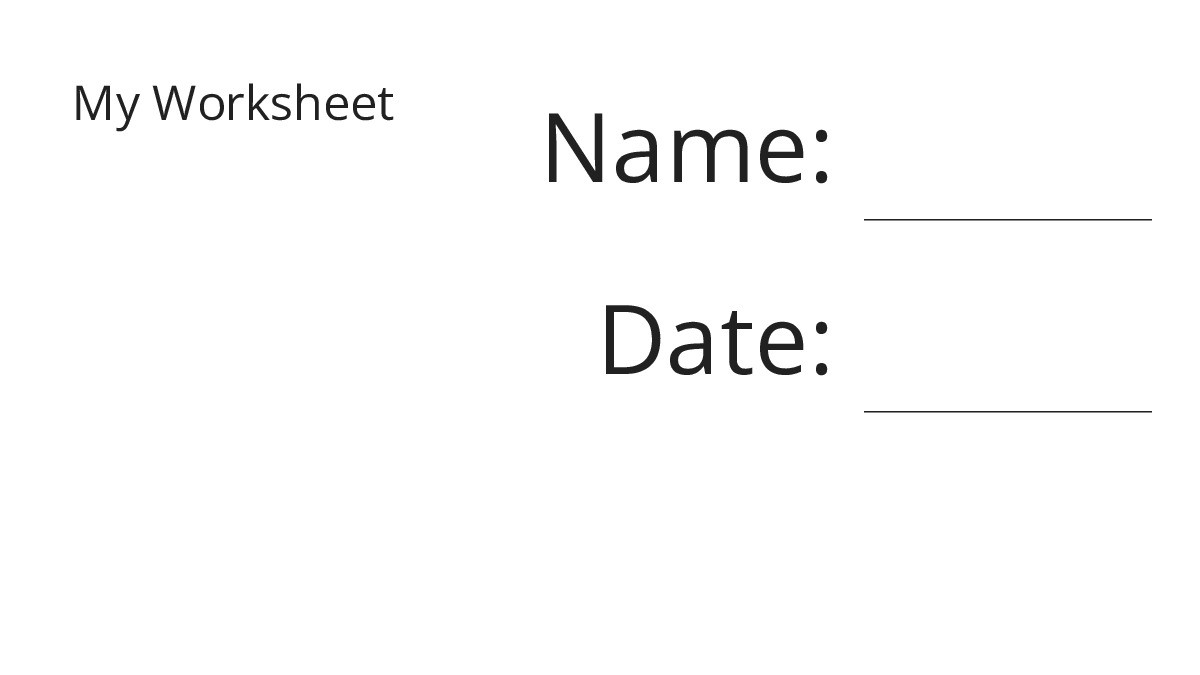 My Worksheet - My Worksheet Maker: Create Your Own Worksheets