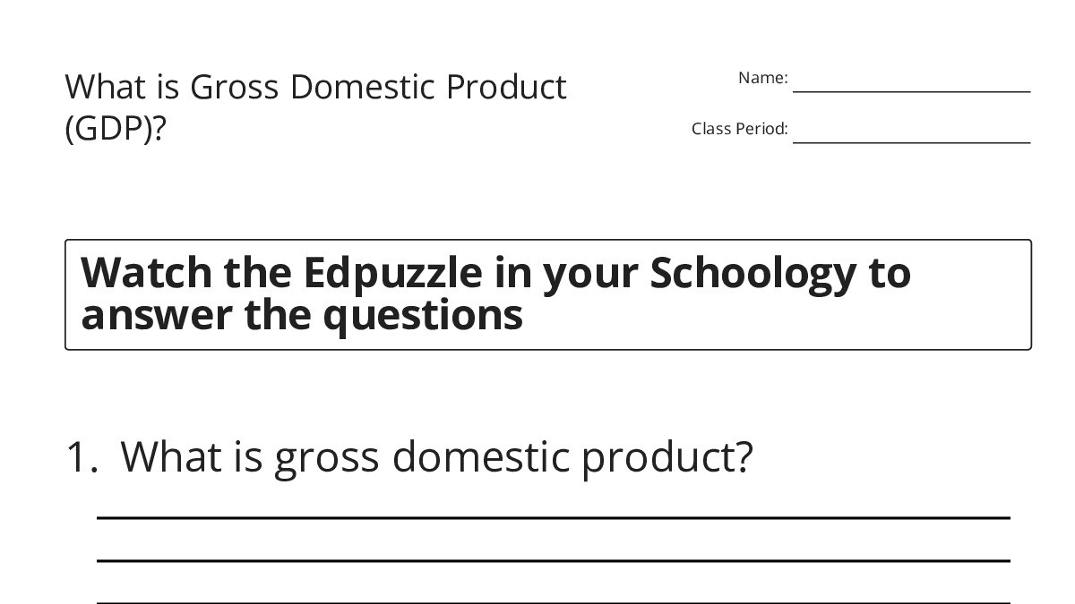 What is Gross Domestic Product (GDP)? - My Worksheet Maker: Create Your ...