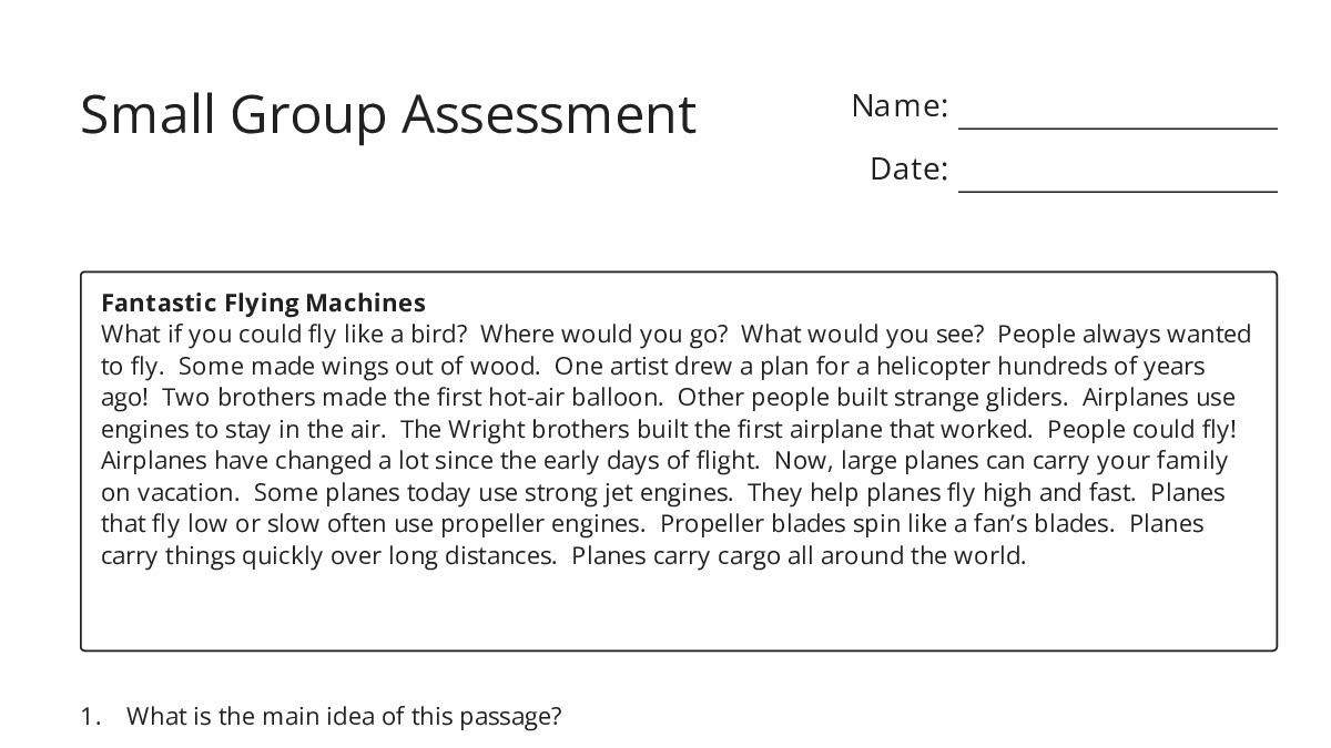 Small Group Assessment - My Worksheet Maker: Create Your Own Worksheets