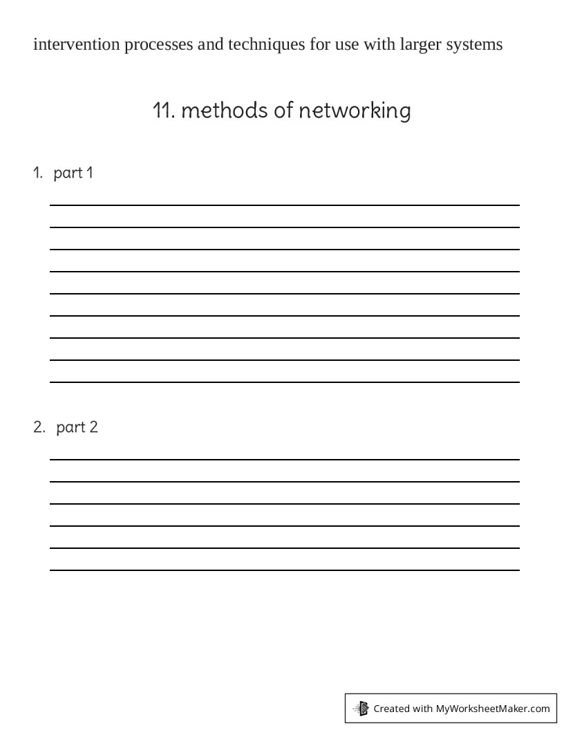 intervention processes and techniques for use with larger systems - My ...
