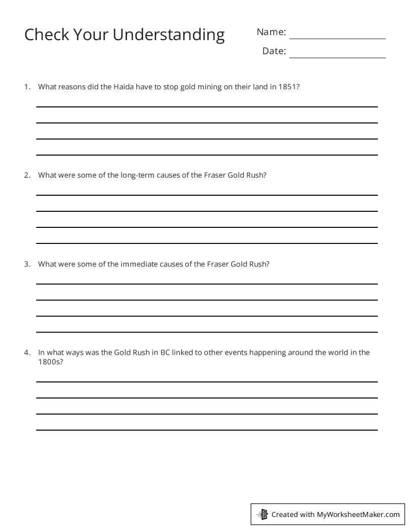 Check Your Understanding - My Worksheet Maker: Create Your Own Worksheets