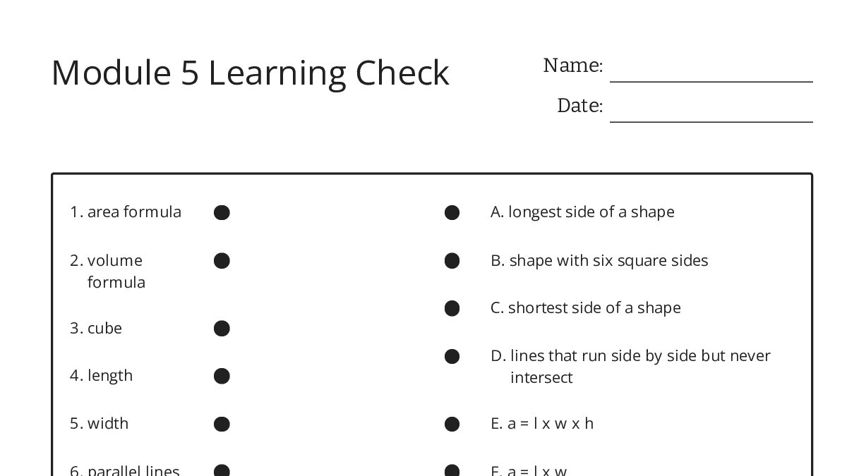 Module 5 Learning Check - My Worksheet Maker: Create Your Own Worksheets