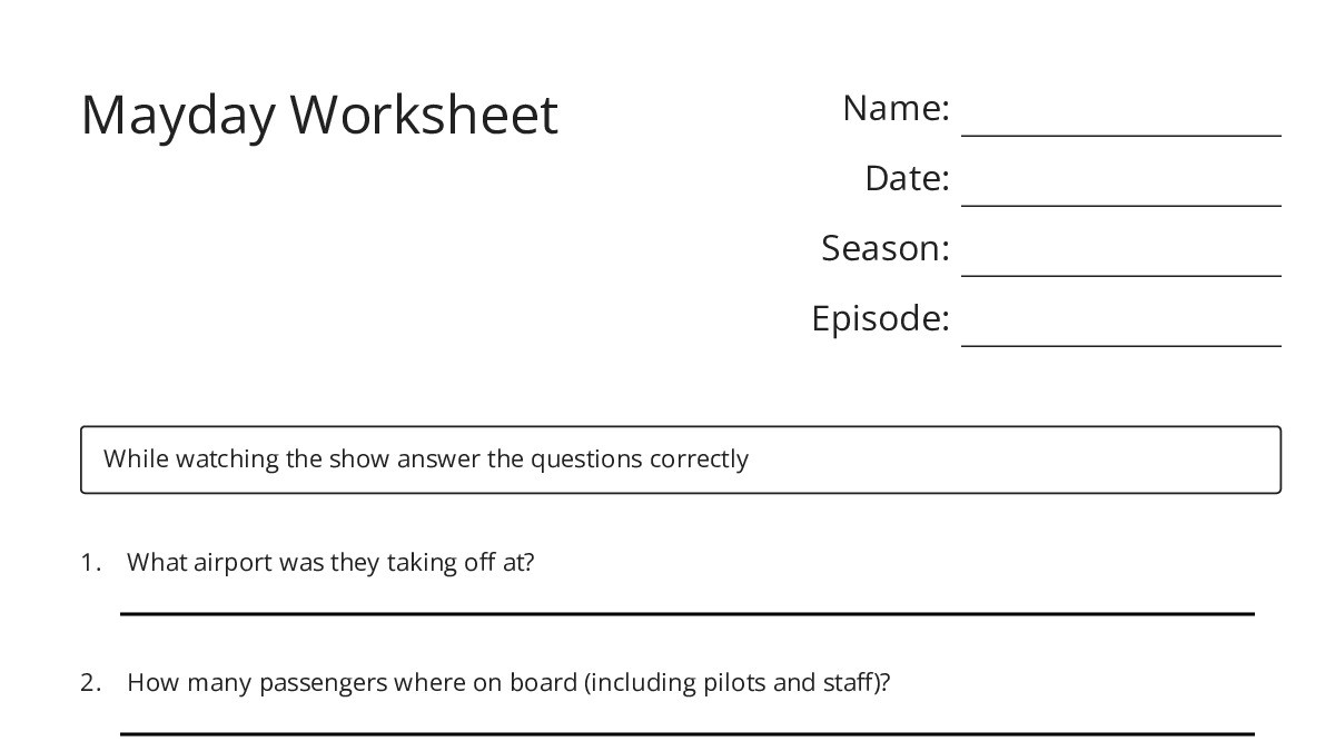 Mayday Worksheet - My Worksheet Maker: Create Your Own Worksheets