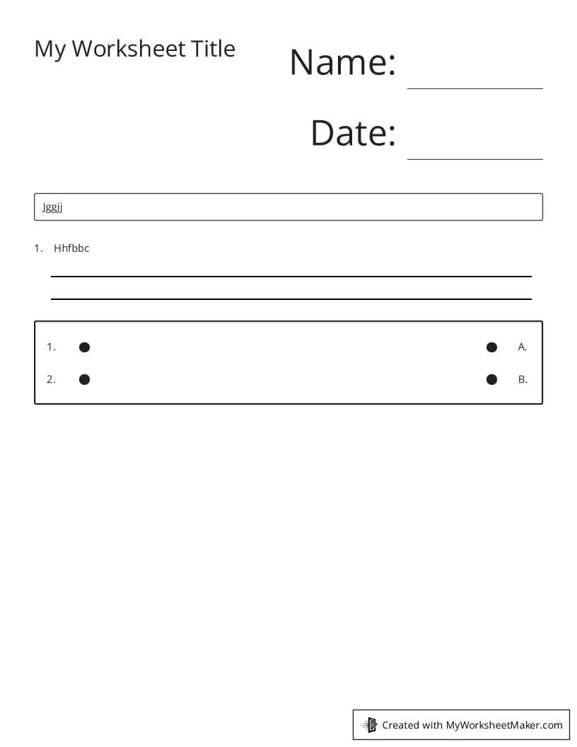My Worksheet Title - My Worksheet Maker: Create Your Own Worksheets