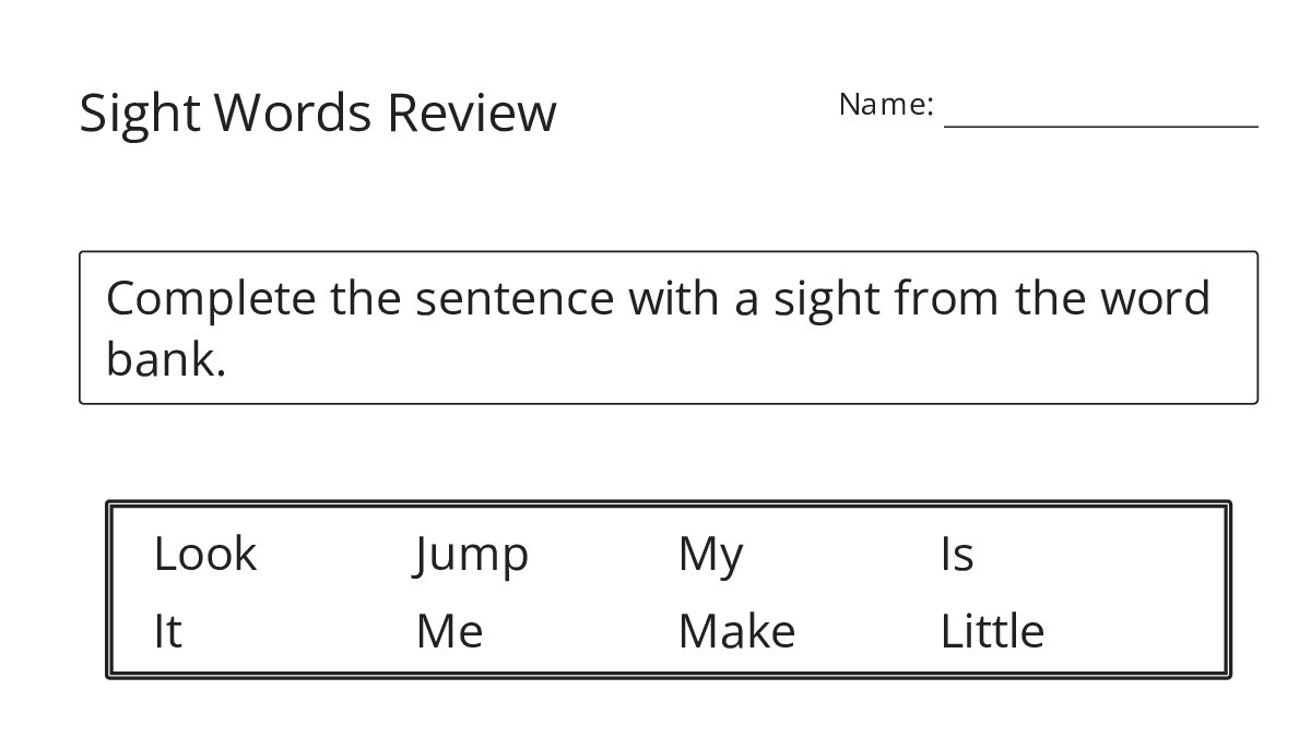 Sight Words Review - My Worksheet Maker: Create Your Own Worksheets