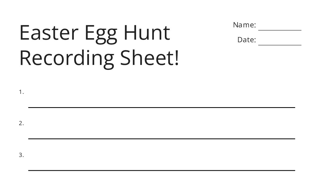 Easter Egg Hunt Recording Sheet! - My Worksheet Maker: Create Your Own ...