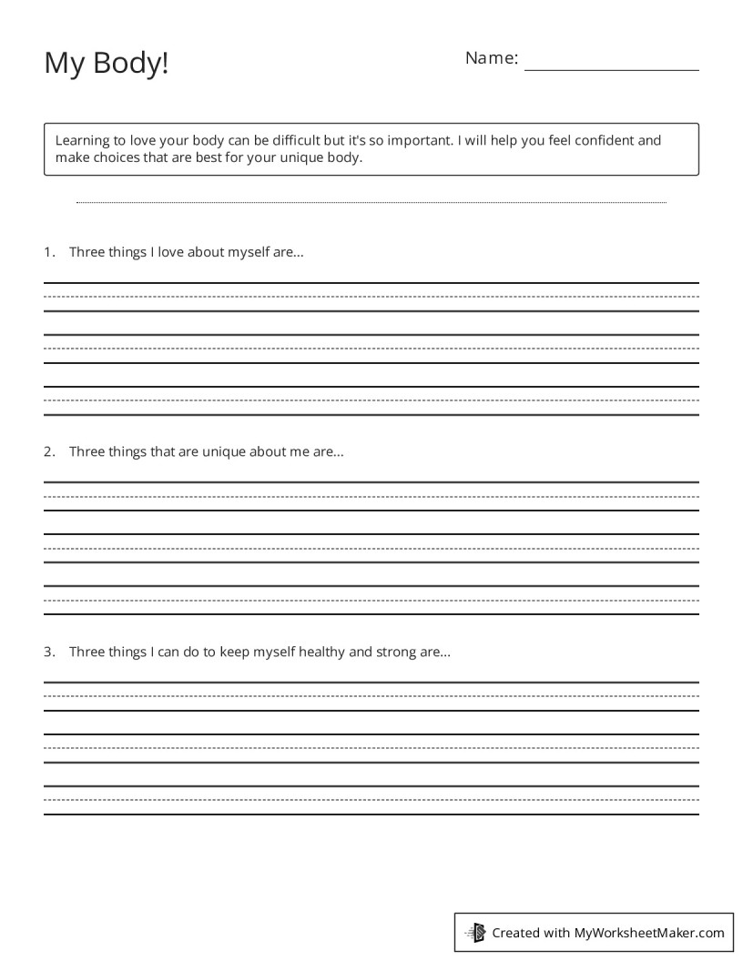 My Body! - My Worksheet Maker: Create Your Own Worksheets