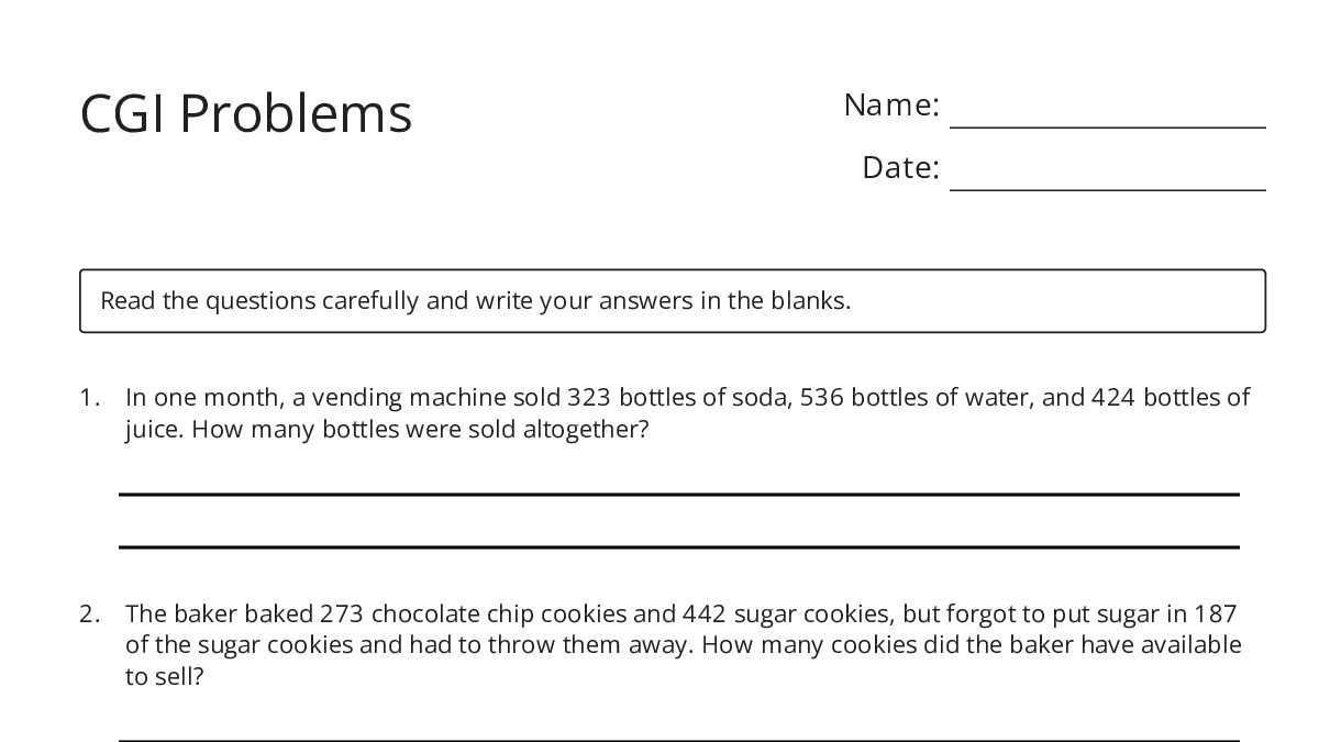 CGI Problems - My Worksheet Maker: Create Your Own Worksheets