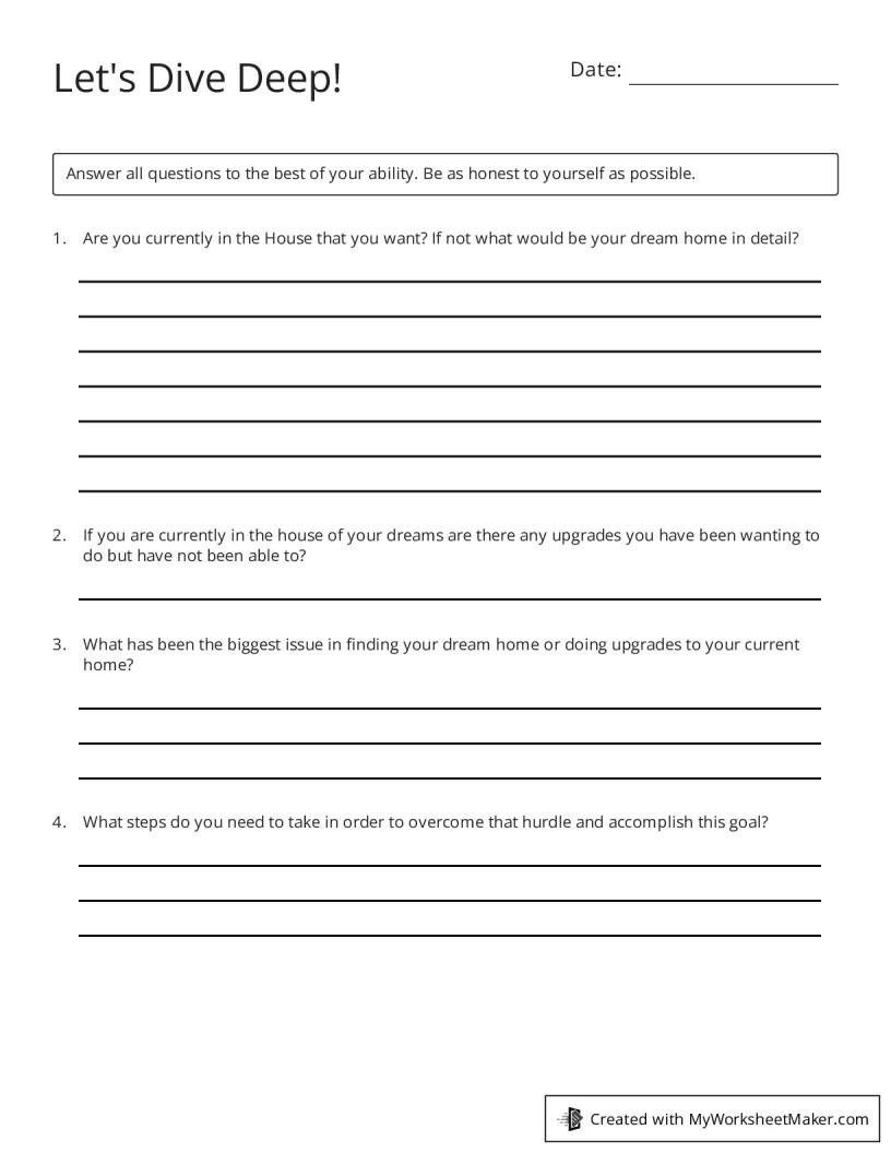 Let's Dive Deep! - My Worksheet Maker: Create Your Own Worksheets