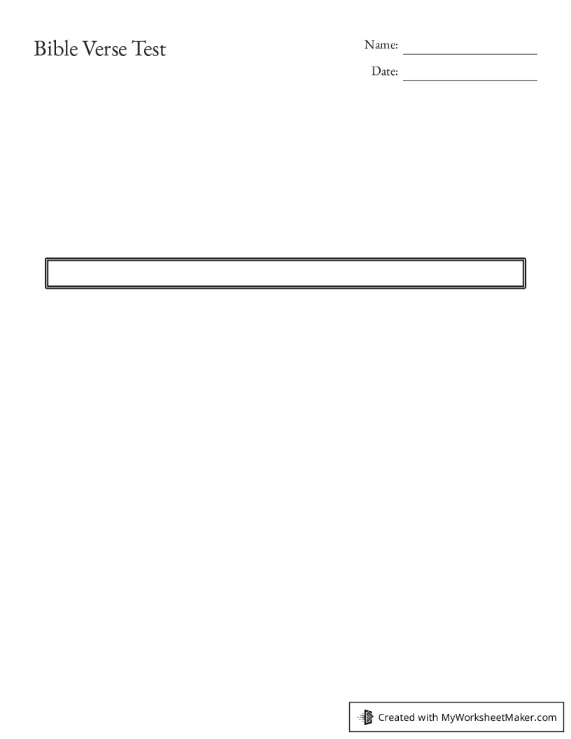 Bible Verse Test - My Worksheet Maker: Create Your Own Worksheets
