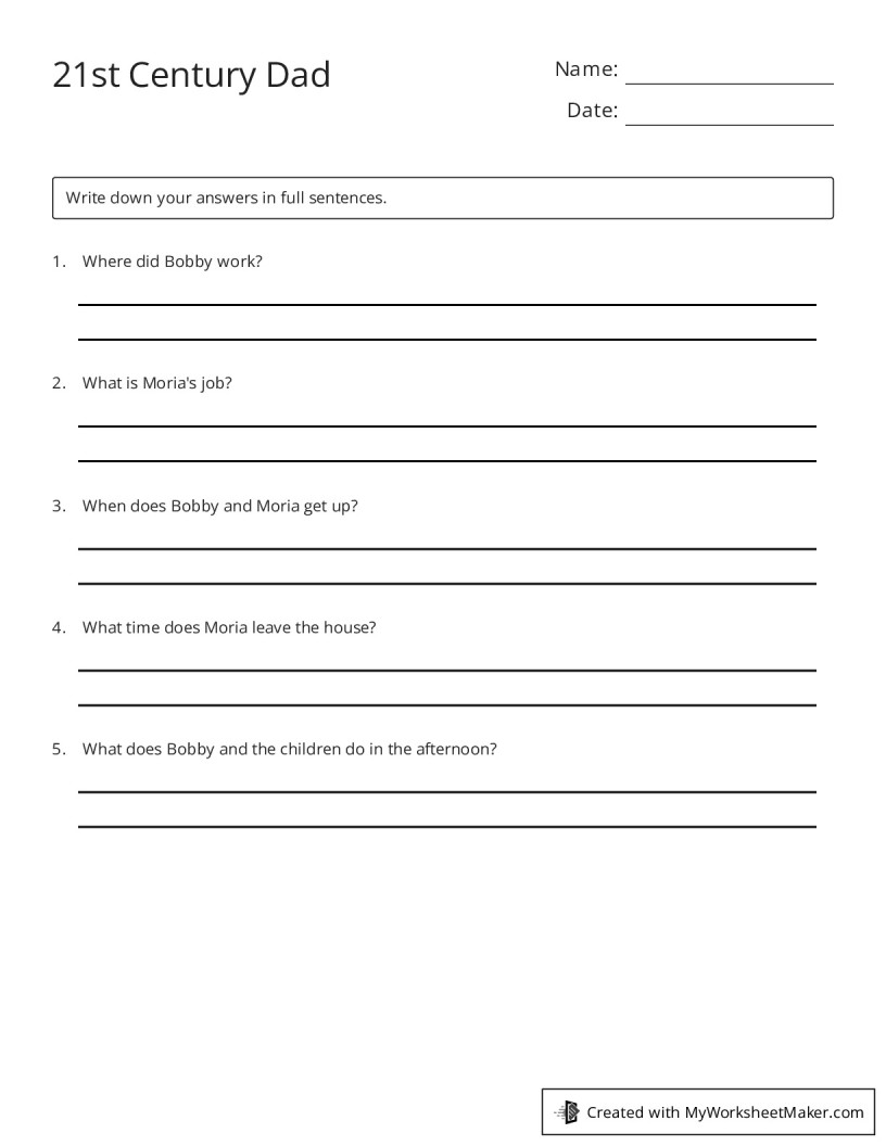 21st Century Dad - My Worksheet Maker: Create Your Own Worksheets