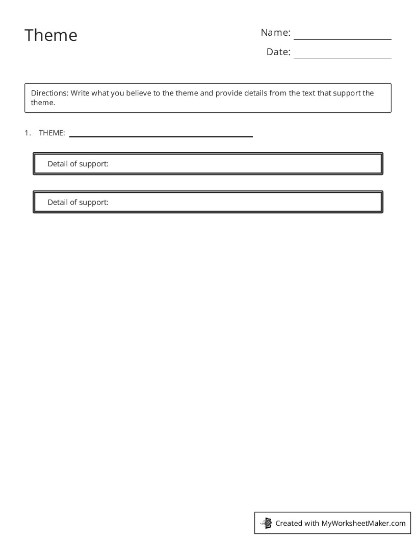 Theme - My Worksheet Maker: Create Your Own Worksheets
