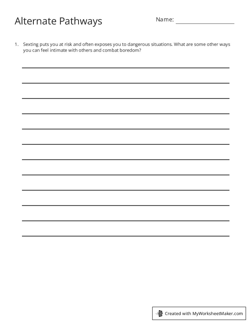 Alternate Pathways - My Worksheet Maker: Create Your Own Worksheets