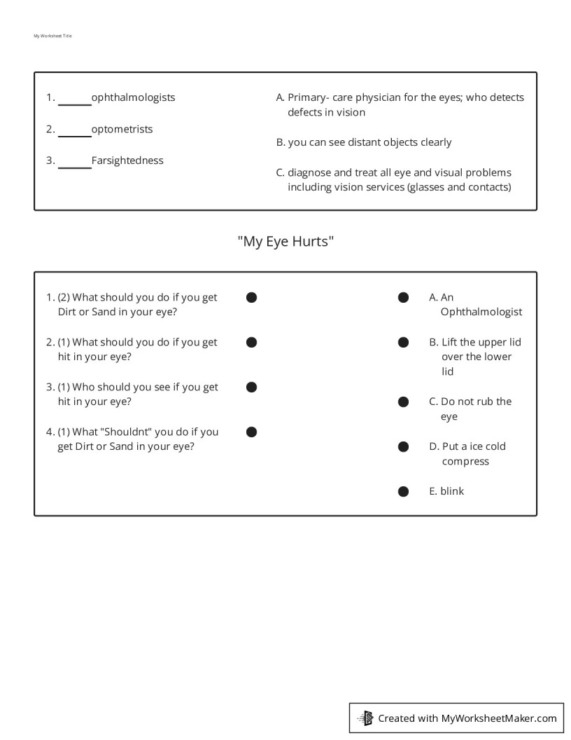 My Worksheet Title - My Worksheet Maker: Create Your Own Worksheets