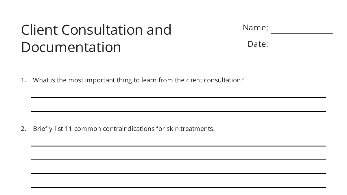 Client Consultation and Documentation - My Worksheet Maker: Create Your ...