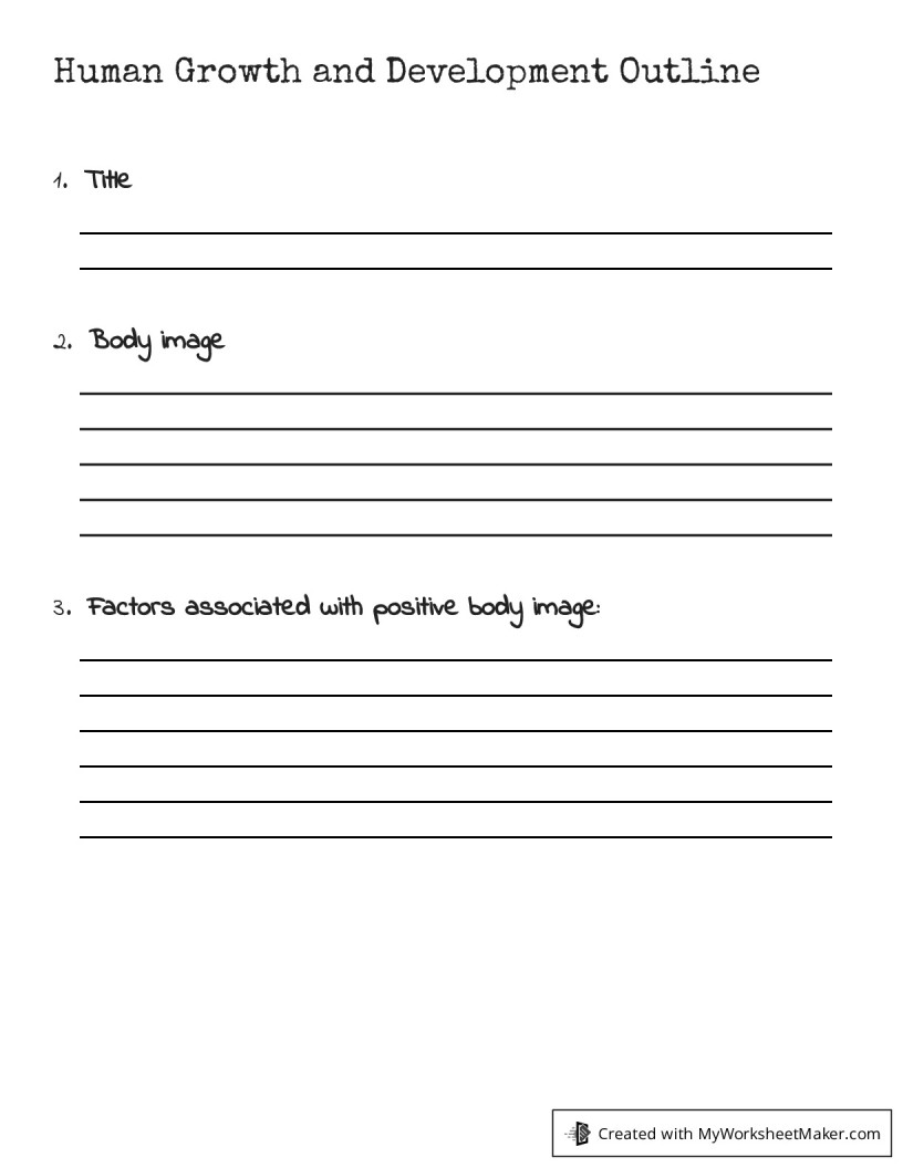 Human Growth and Development Outline - My Worksheet Maker: Create Your ...