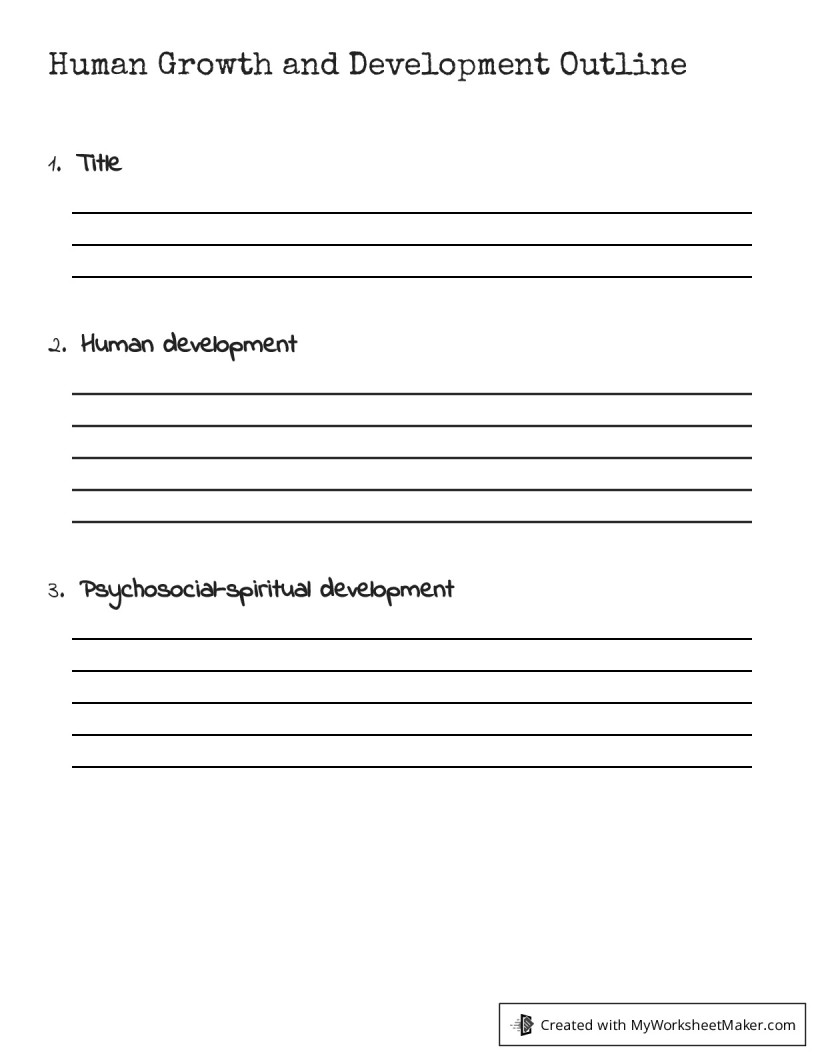 Human Growth and Development Outline - My Worksheet Maker: Create Your ...