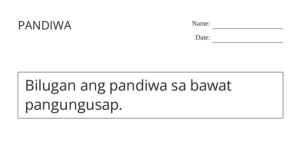 PANDIWA - My Worksheet Maker: Create Your Own Worksheets