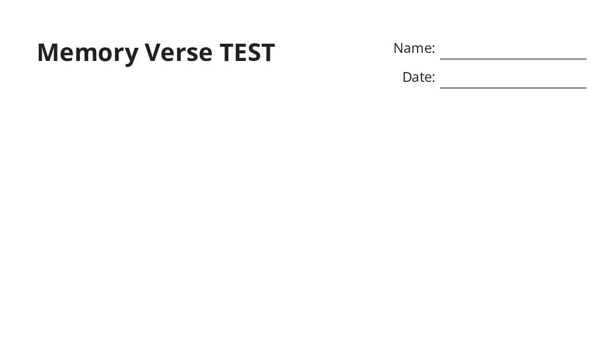 Memory Verse TEST - My Worksheet Maker: Create Your Own Worksheets